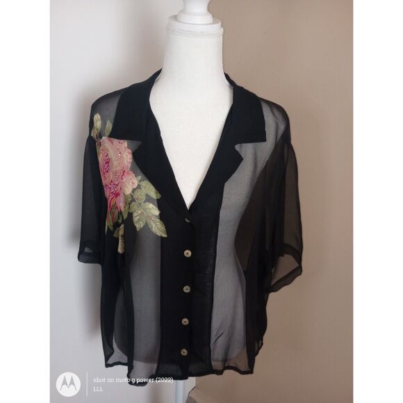 Robbie Bee | Tops | Vintage Sheer Black Blouse By Robbie Bee | Poshmark